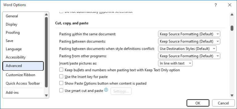 MS smart(?) options – Word Macro Tools